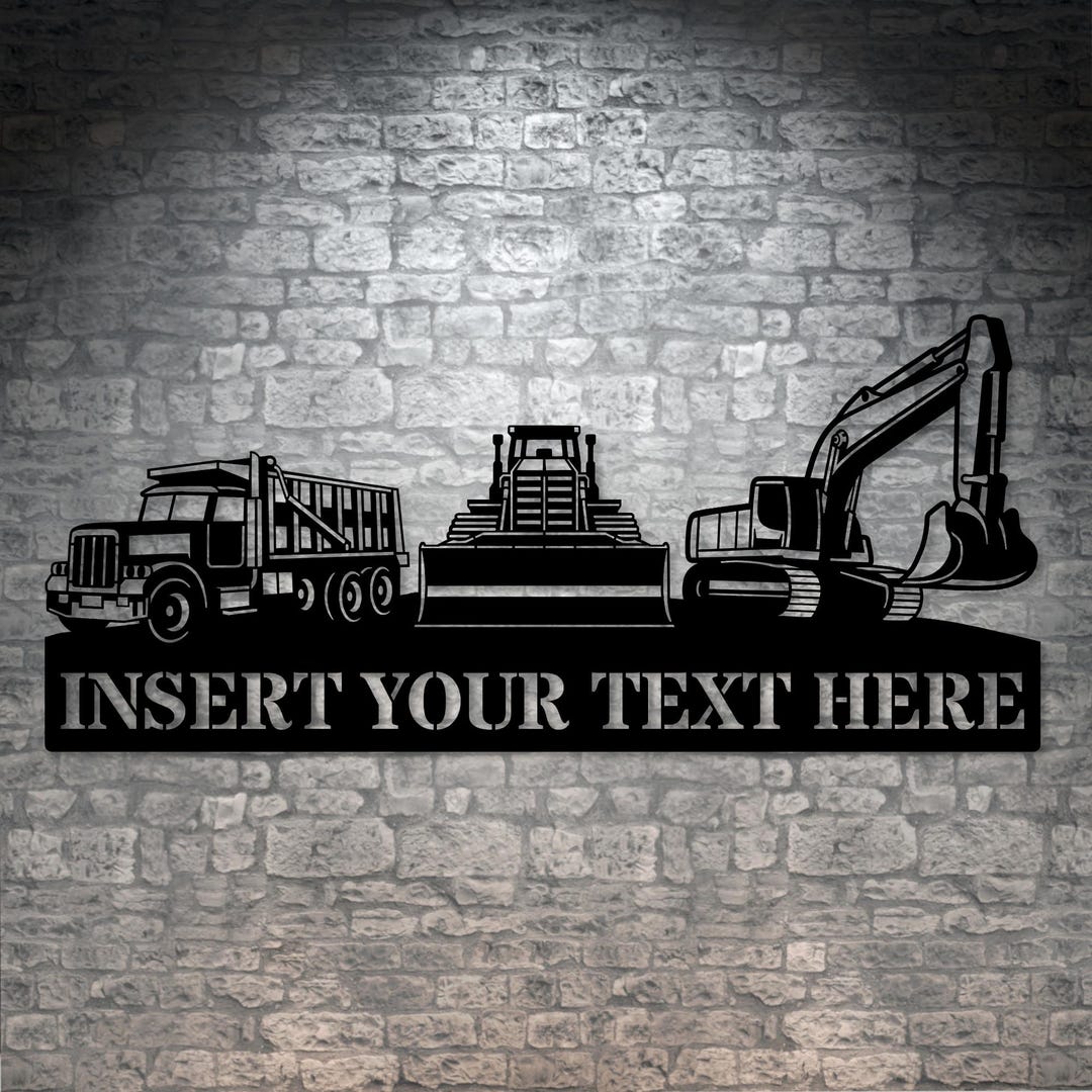 Personalized Demolition Worker Name Metal Sign. Custom Heavy Machinery ...