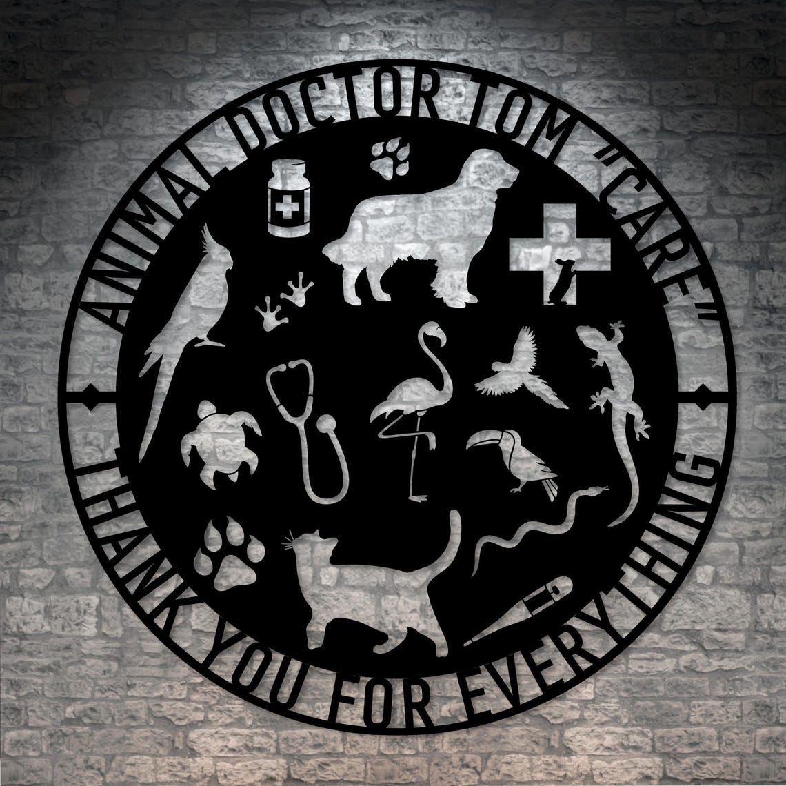 Personalized Exotic Animal Metal Sign. Customizable Veterinary Clinic ...