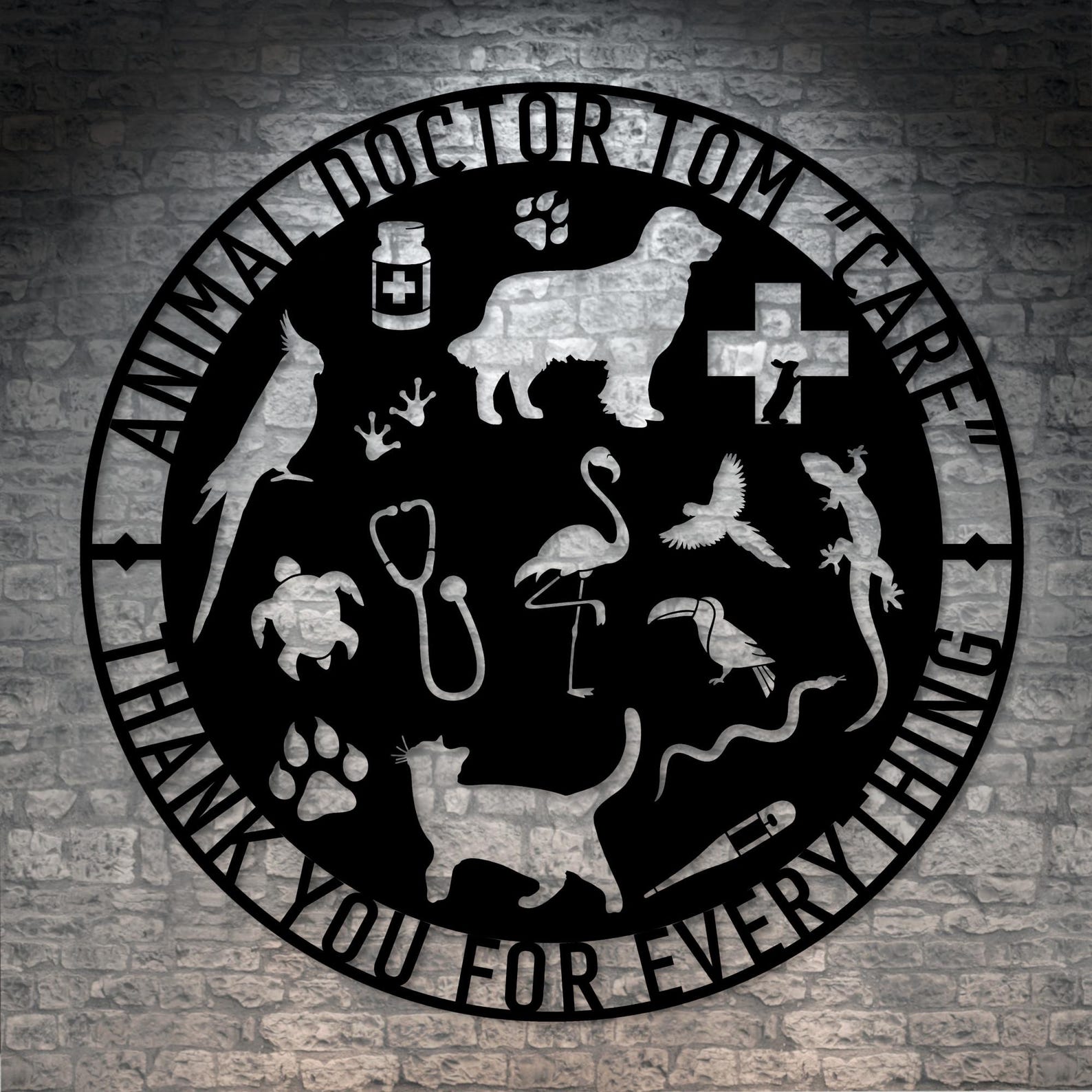 Personalized Exotic Animal Metal Sign. Customizable Veterinary Clinic ...