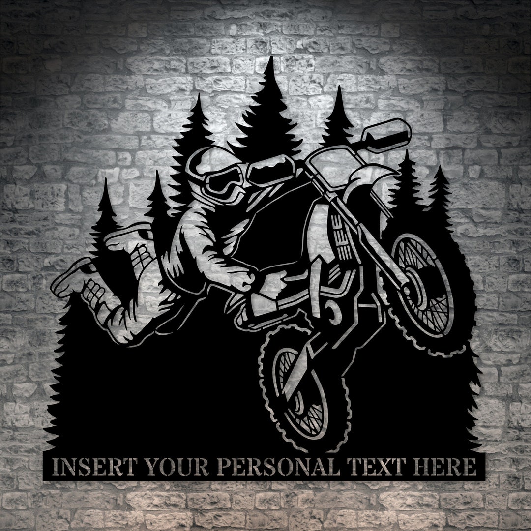 Personalized Dirtbike Rider Name Metal Sign. Custom Motorcross Wall ...
