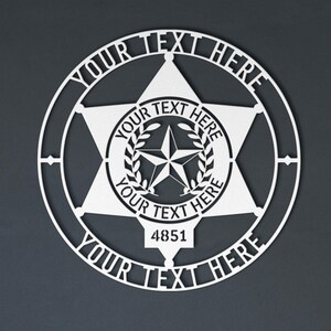 Personalized 6-point Police Star Badge Metal Sign. Custom Police ...