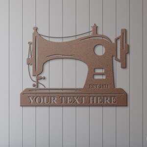 Personalized Vintage Sewing Machine Name Metal Sign. Custom Tailor Wall ...