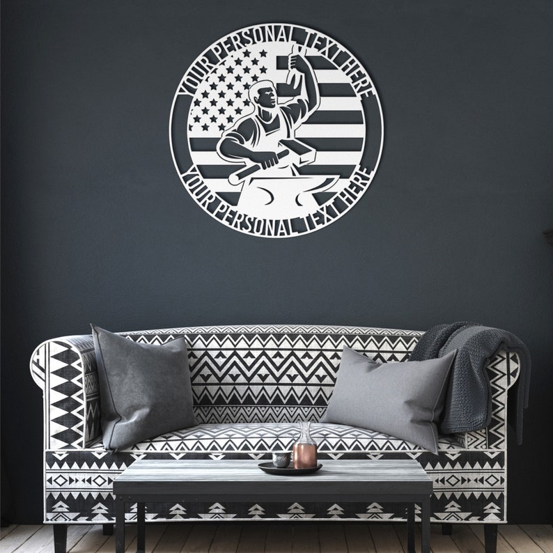 Personalized American Blacksmith Metal Sign. Ironworker - Etsy