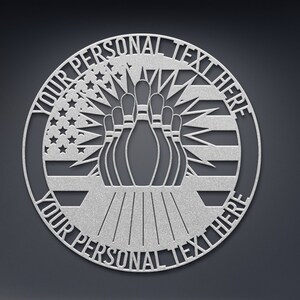 Personalized US Bowling Name Metal Sign. Custom Bowling Sign With ...