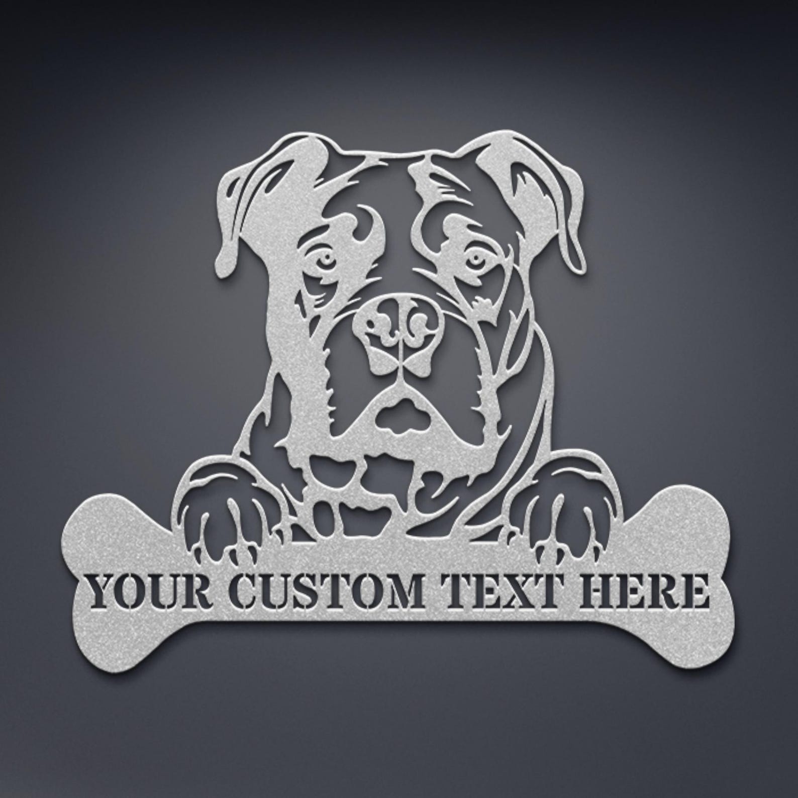 Personalized American Bulldog Name Metal Sign. Customizable Dog Owner ...