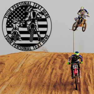 Personalized Motocross Name Metal Sign Gift. Custom US Motorcycle Steel ...