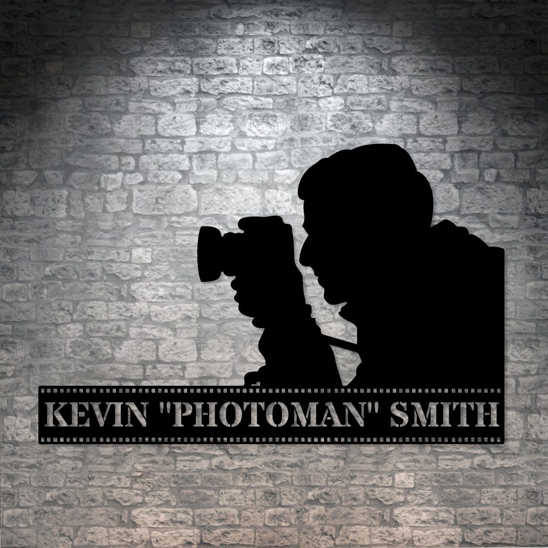 Personalized Photographer Name Metal Sign. Custom Camara Wall Decor ...