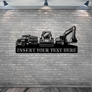 Personalized Heavy Machinery Metal Sign. Custom Construction Equipment ...