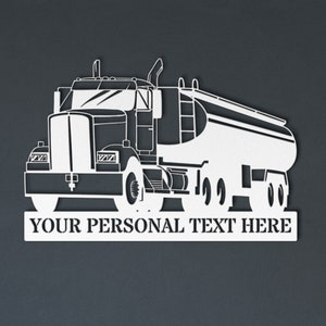 Personalized Tank Truck Name Metal Sign. Custom Gas Truck Wall Decor ...