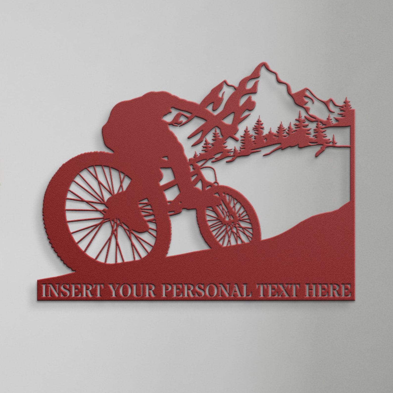 Personalized MTB Name Metal Sign. Custom Trail Bike Rider Wall Decor ...
