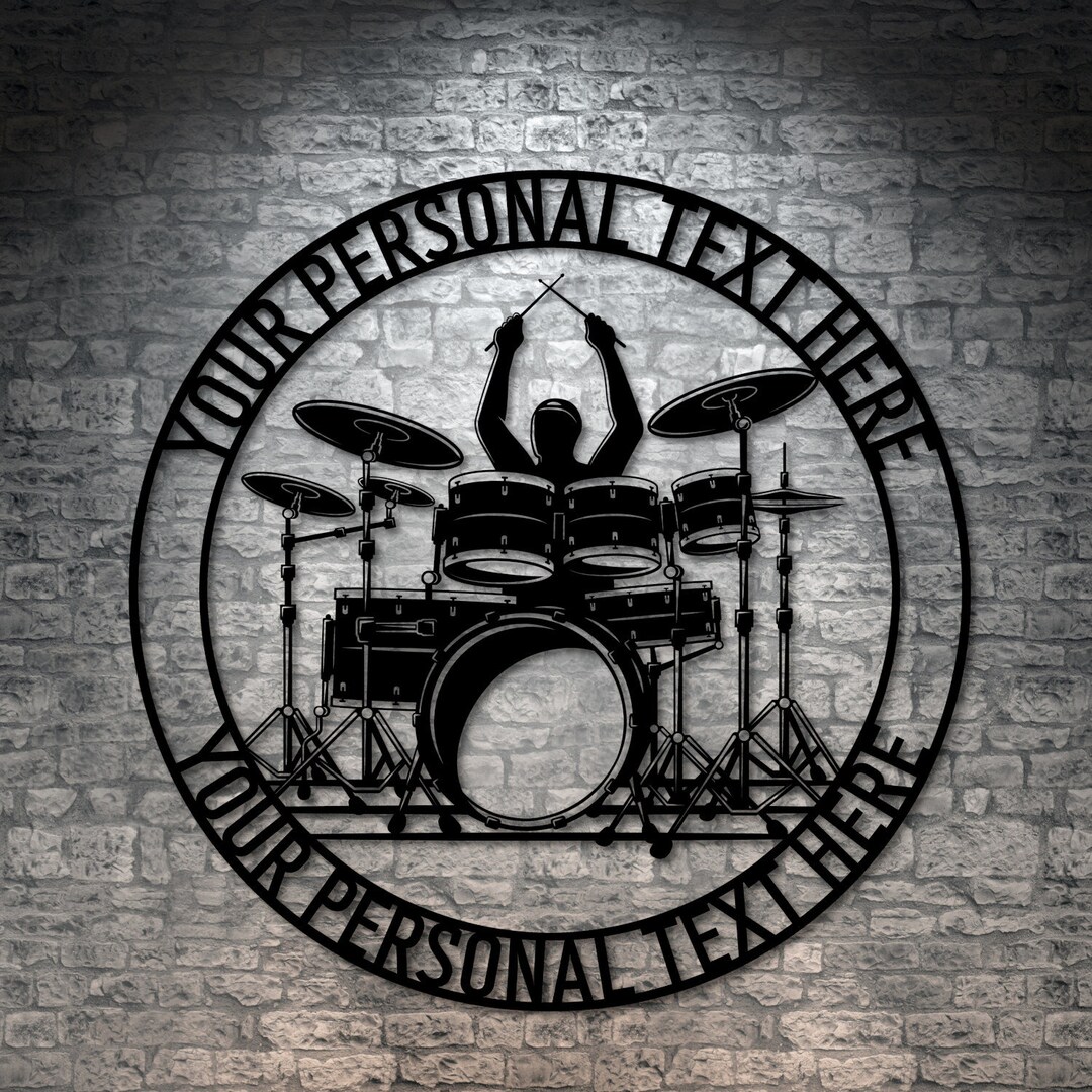 Personalized Drum Player Name Metal Sign Drummer Wall - Etsy