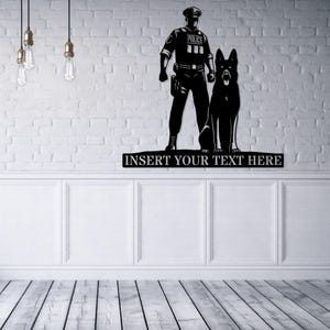 Personalized Law Enforcement Metal Sign. Custom K-9 Policeman Wall ...