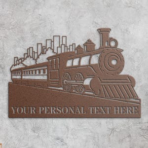 Personalized Vintage Steam Train Metal Sign. Custom Railroad Lover Wall ...