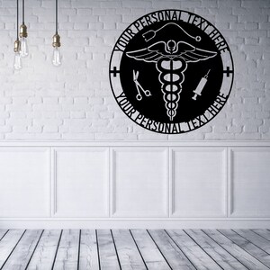 Personalized Medical Logo Name Metal Sign. Custom Doctor Wall Decor ...
