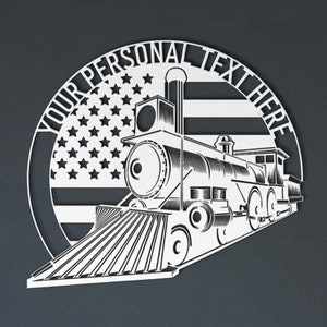 Personalized US Steam Train Metal Sign Gift. Locomotive Metal Wall Art ...