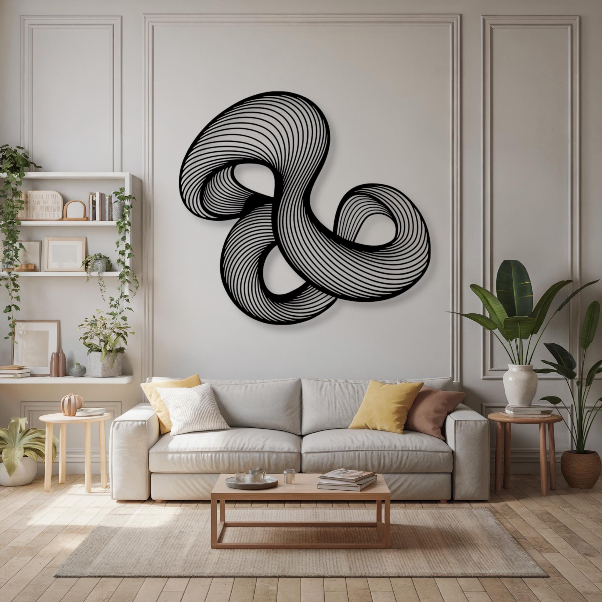 Minimalist Laser-cut Metal Wall Art. Modern Line-art Steel Décor in ...