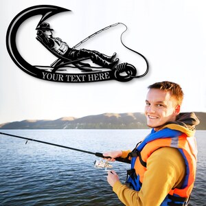 Personalized Fisher Name Metal Sign. Custom Fishing Wall Decor Gift. to ...