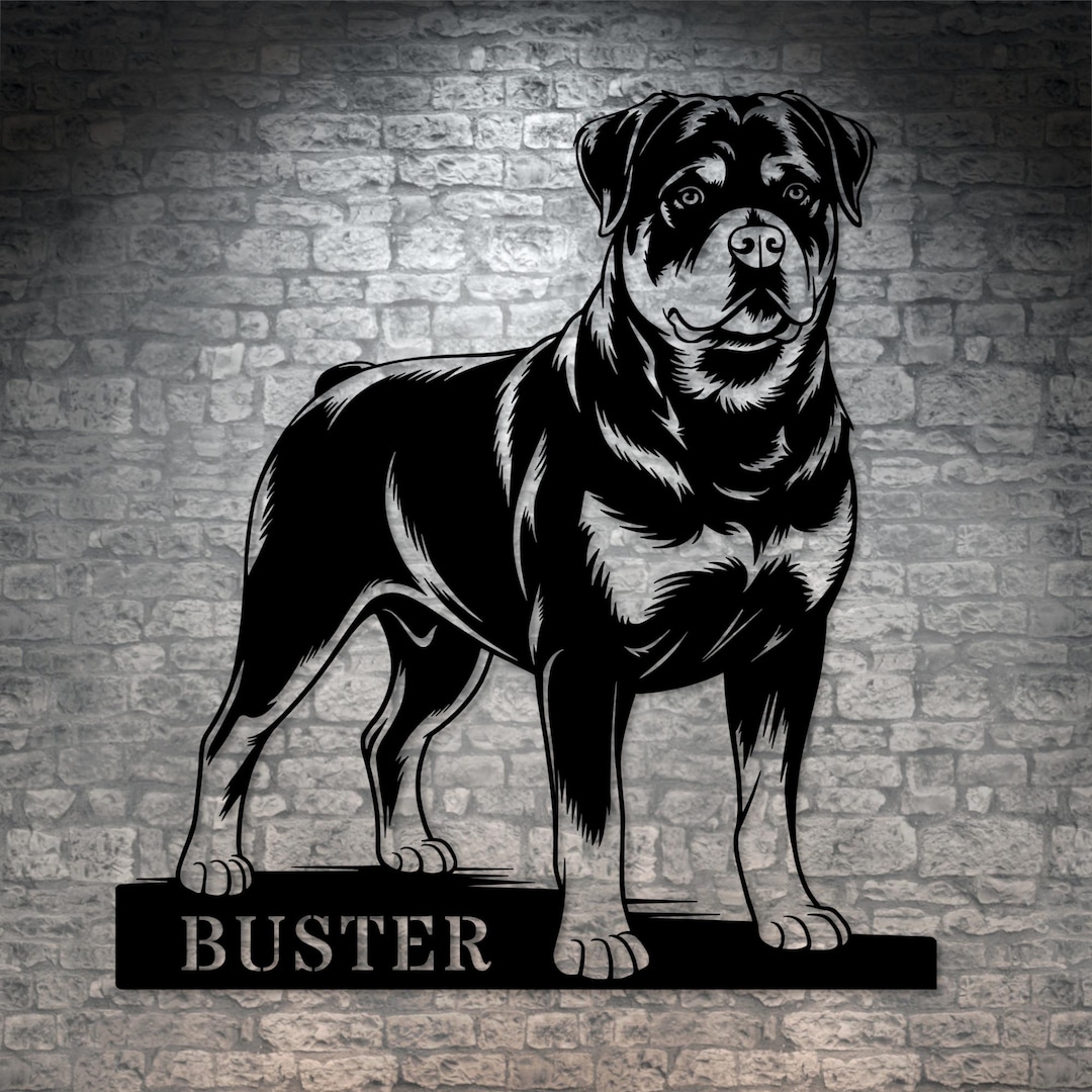 Personalized Rottweiler Metal Sign. Custom Dog Owner Wall Decor Gift ...