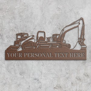 Personalized Construction Worker Equipment Metal Sign. Custom Machinery ...