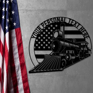 Personalized US Steam Train Metal Sign Gift. Locomotive Metal Wall Art ...