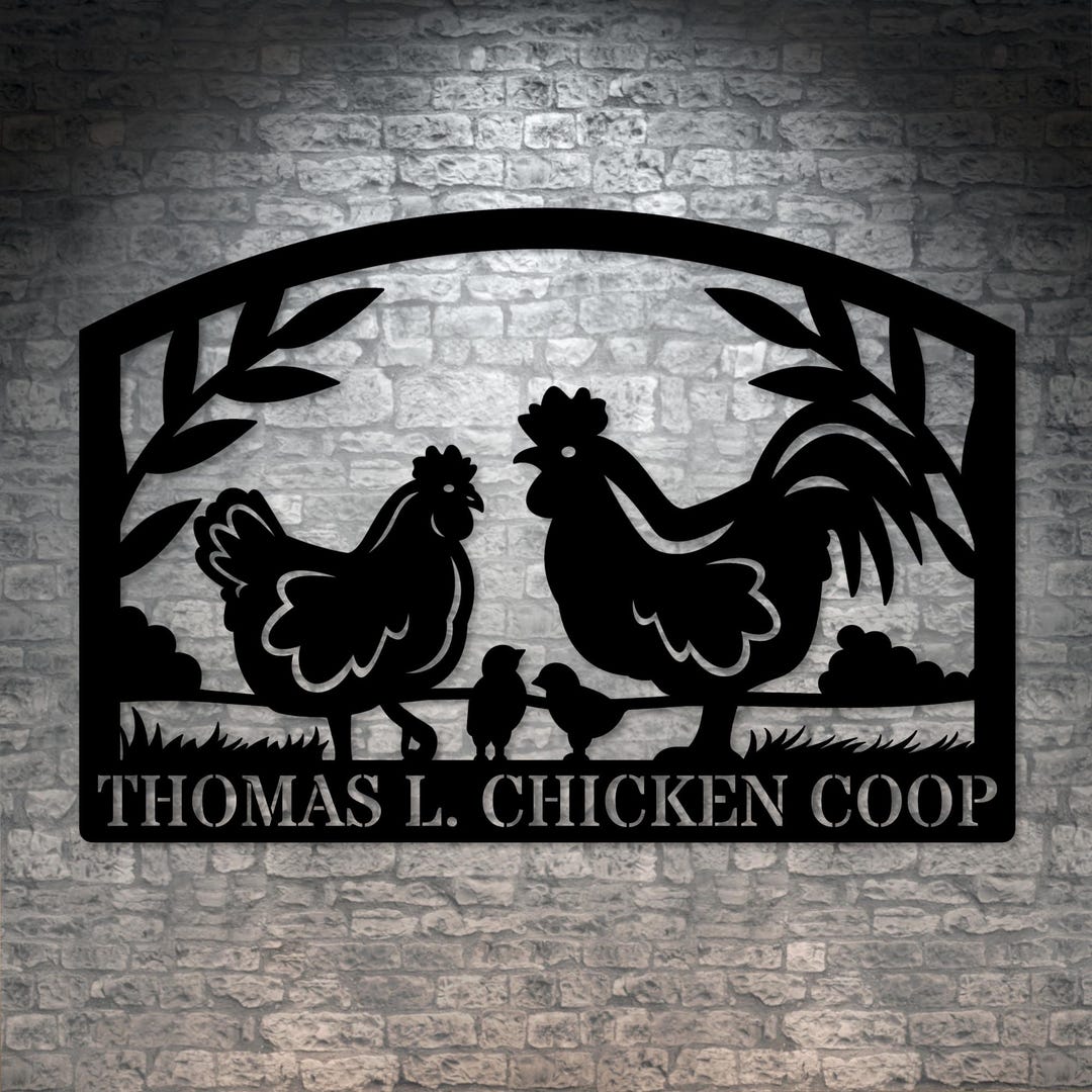 Personalized Chicken Farm Metal Sign Gift. Custom Animal Wall Decor ...