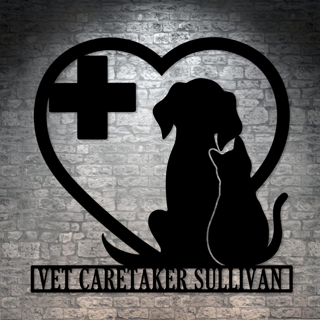 Personalized Vet Pet Care Name Metal Sign. Customizable Vet Doctor Wall ...