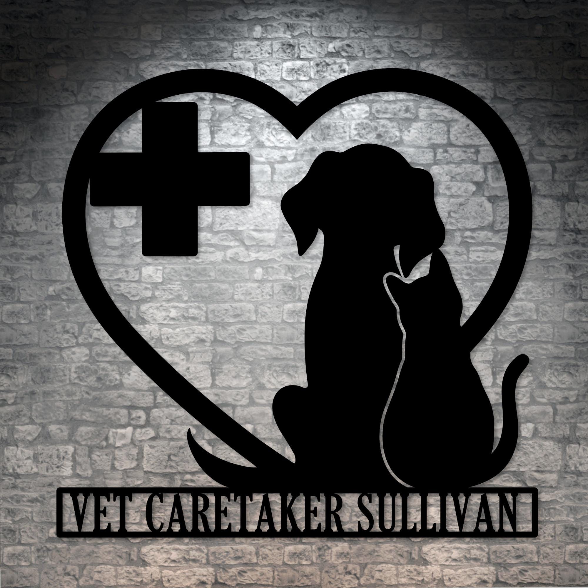 Personalized Vet Pet Care Name Metal Sign. Customizable Vet Doctor Wall ...
