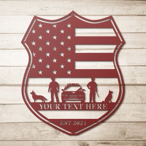 Policeman Personalized Metal Sign Gift - Custom Police Force Sign Wall ...