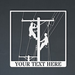 Personalized Linemen Workers Metal Sign. Custom Electrician Wall Decor ...