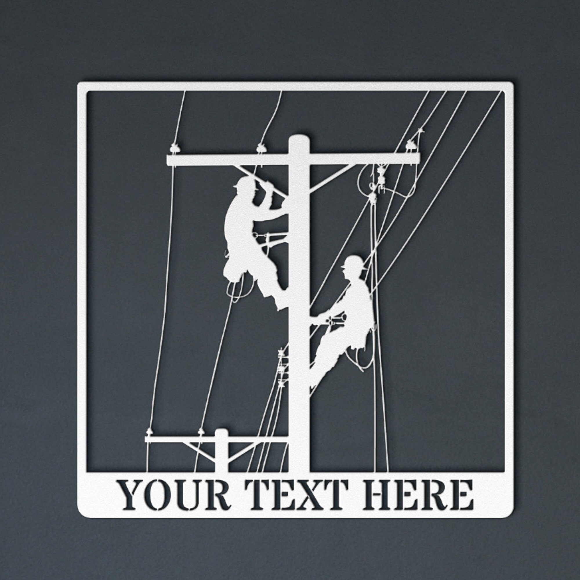 Personalized Linemen Workers Metal Sign. Custom Electrician Wall Decor ...
