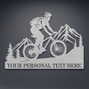 Personalized MTB Rider Name Metal Sign. Custum Trail Bike Wall Decor ...
