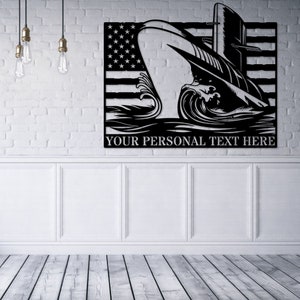 Custom American Submarine Name Metal Sign Gift. Personalized Patriotic ...
