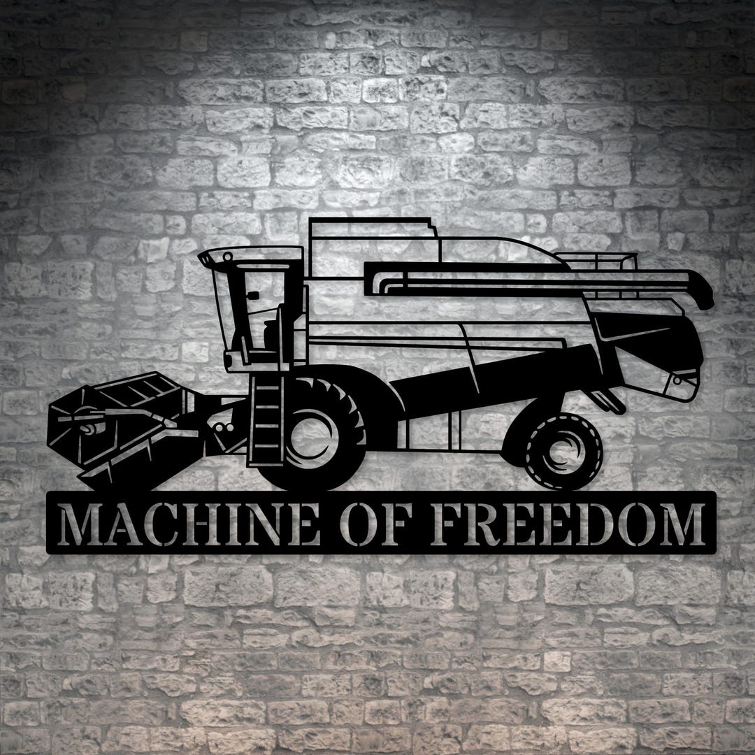 Personalized Combine Harvesting Machine Metal Sign. Custom Farm Wall ...