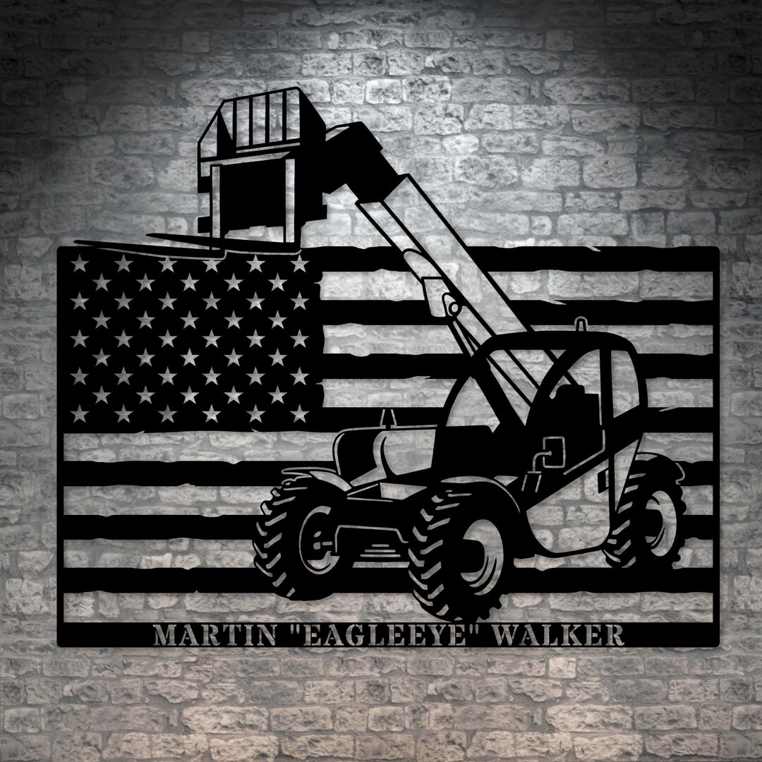 Personalized American Telehandler Metal Sign. Custom Telescopic ...