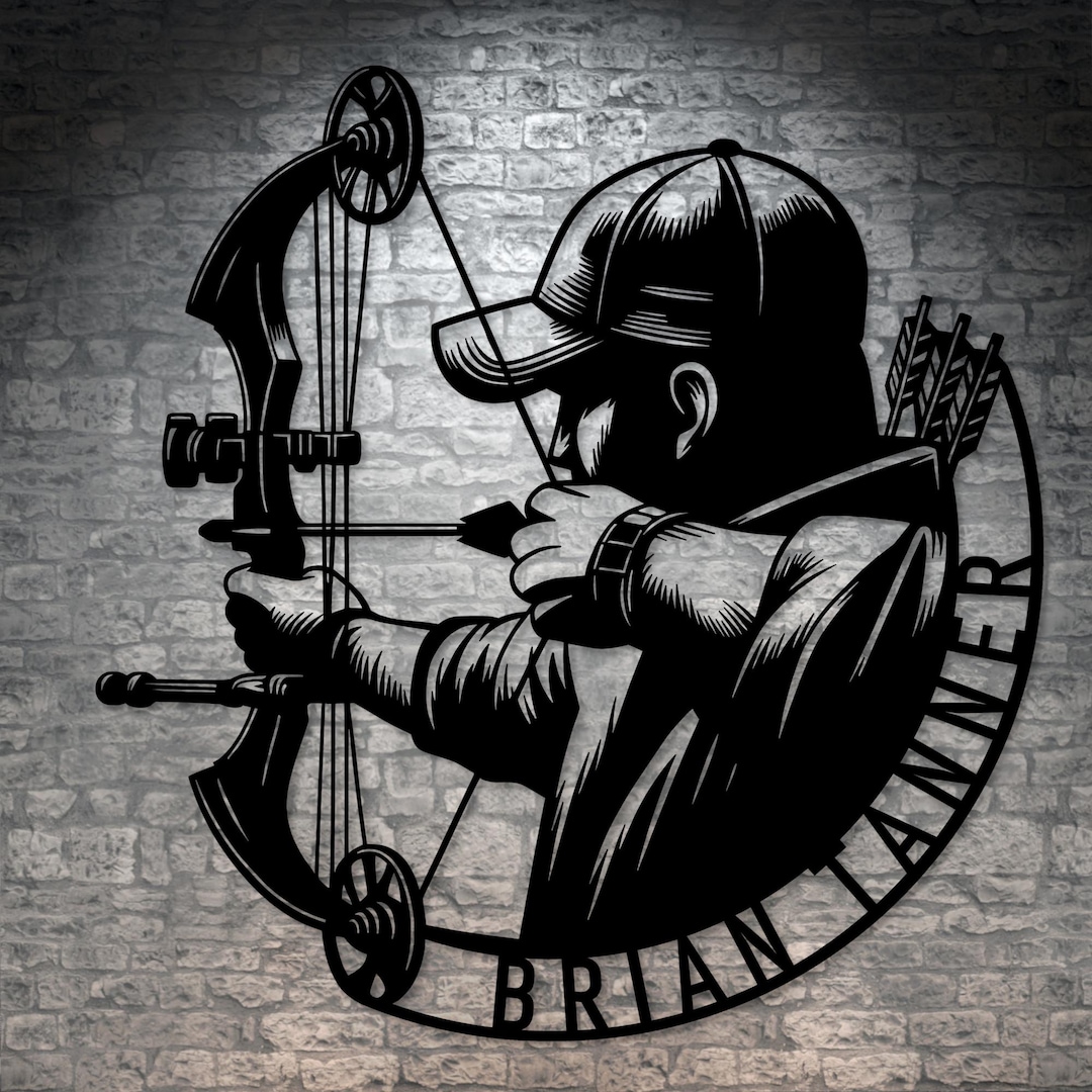 Personalized Bow Hunting Name Metal Sign. Custom Archery Wall Decor ...