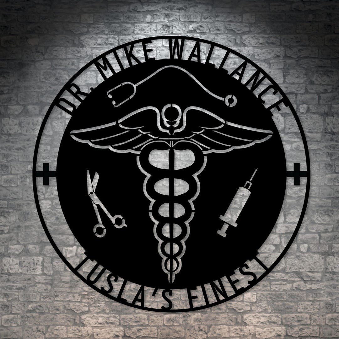 Personalized Medical Logo Name Metal Sign. Custom Doctor Wall Decor ...