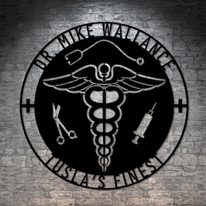 Personalized Medical Logo Name Metal Sign. Custom Doctor Wall Decor ...