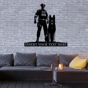 Personalized Law Enforcement Metal Sign. Custom K-9 Policeman Wall ...