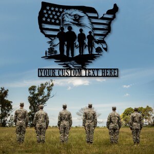 Personalized Patriotic US Military Metal Sign. Military Eagle - Etsy