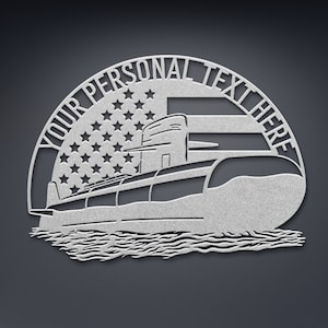 Personalized American Submarine Metal Sign. Custom Navy Wall Decor Gift ...