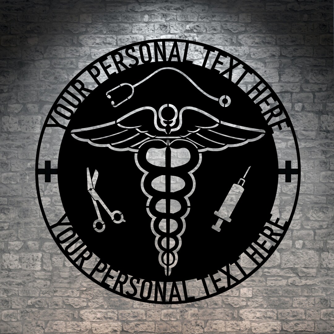 Personalized Medical Logo Name Metal Sign. Custom Doctor Wall Decor ...