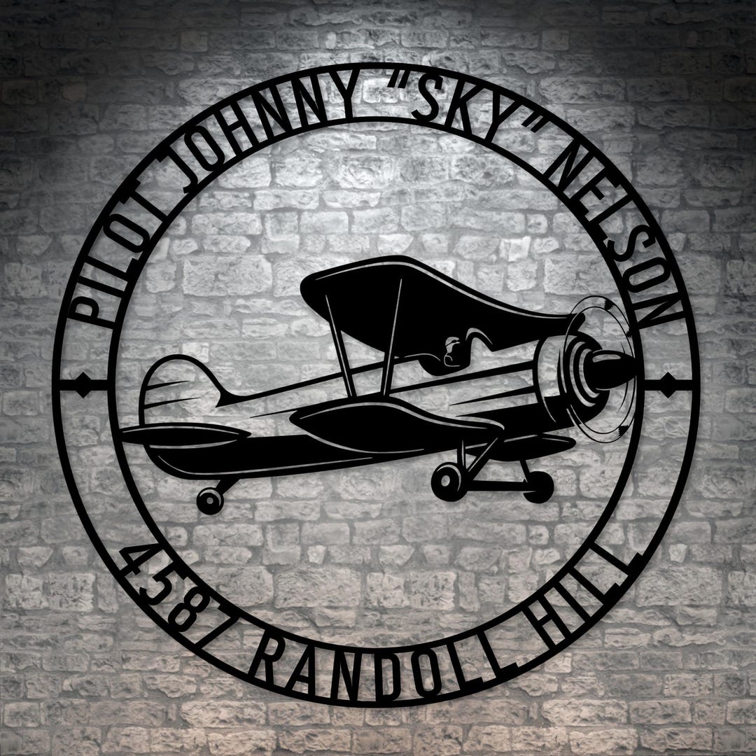 Personalized Aircraft Name Metal Sign. Custom Airplane Steel Sign ...