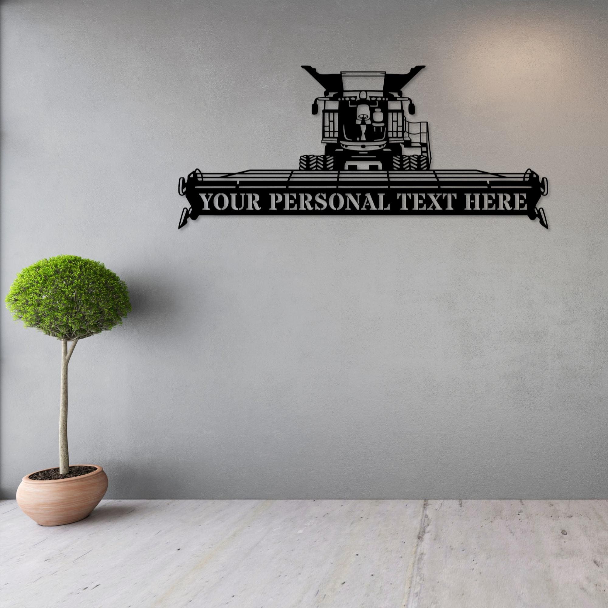 Personalized Combine Harvester Metal Sign. Custom Farmer Wall Decor ...