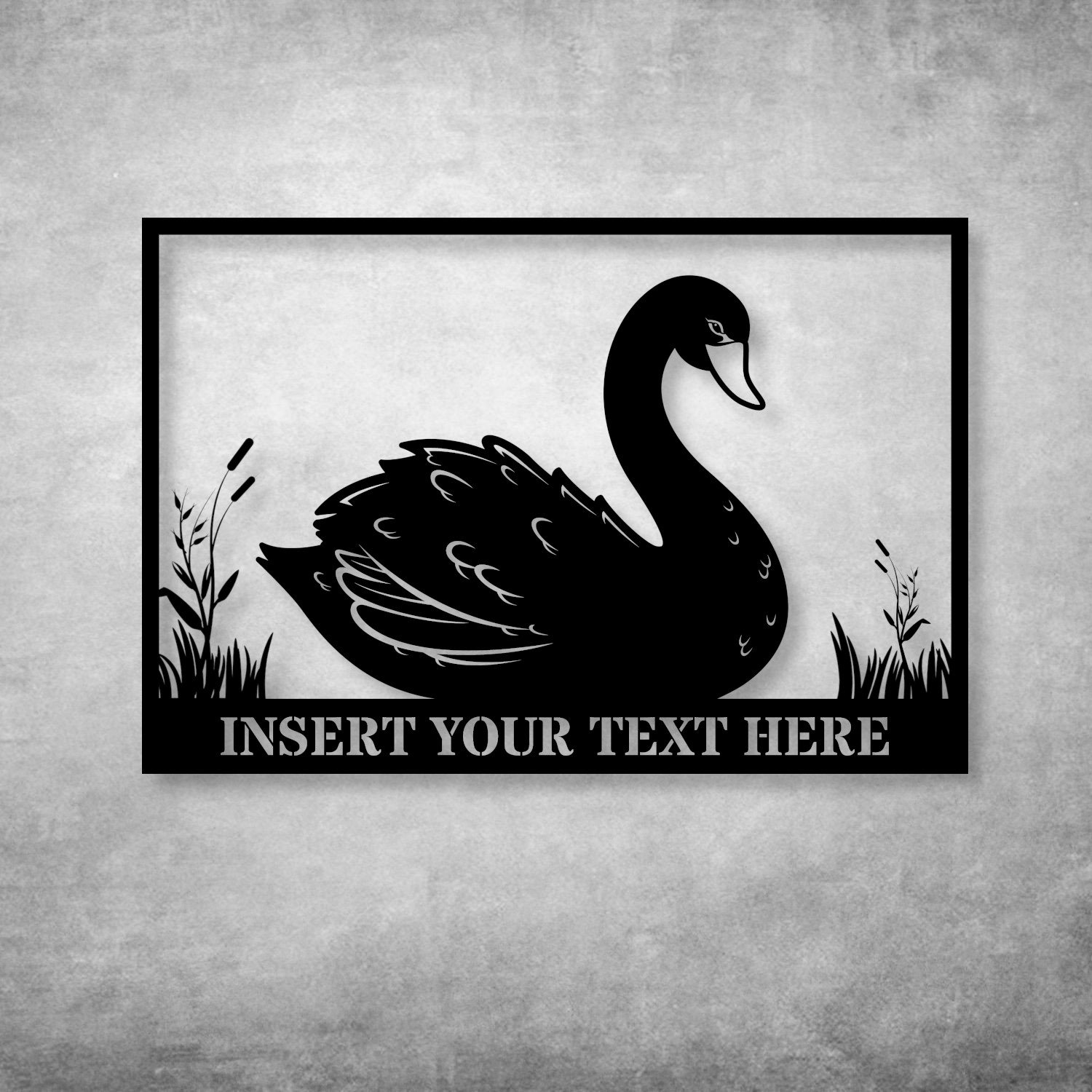 Personalized Swimming Swan Name Metal Sign Unique Swan Sign - Etsy