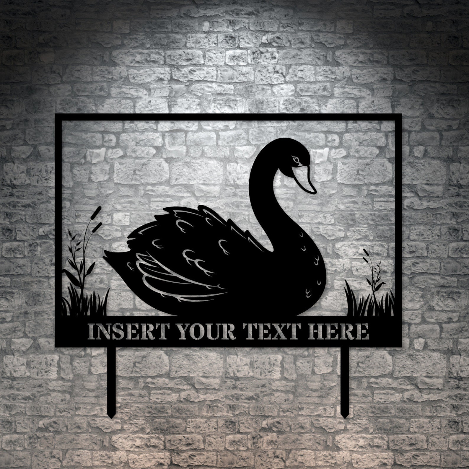 Personalized Swimming Swan Name Metal Sign Unique Swan Sign - Etsy