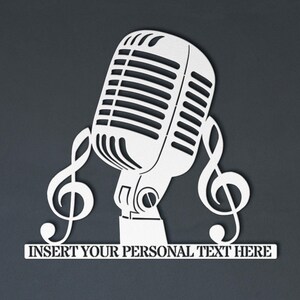Personalized Vocalist Name Metal Sign. Custom Microphone Wall Decor ...