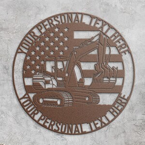 Personalized Excavator Name Metal Sign. Custom Digger Wall Hanging Gift ...