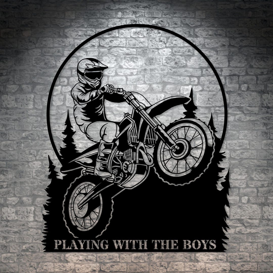 Personalized Motocross Metal Sign. Custom Dirtbike Name Wall Decor ...