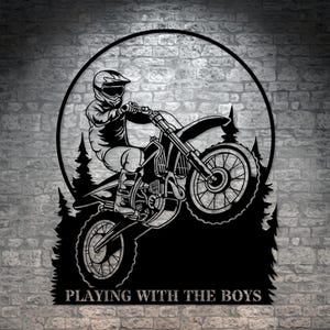Personalized Motocross Metal Sign. Custom Dirtbike Name Wall Decor ...