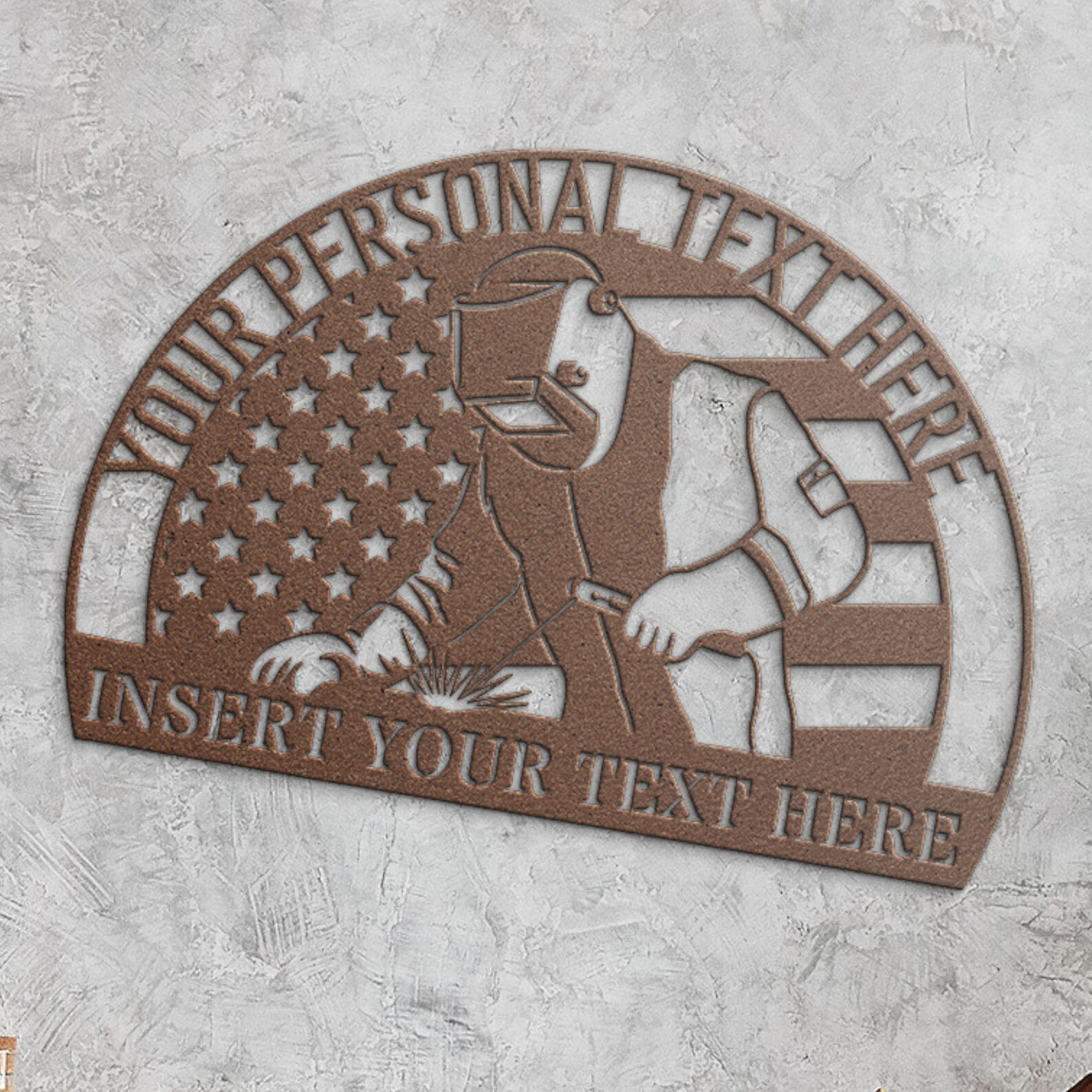Personalized American Pipeline Welder Name Metal Sign. Custom US Iron ...
